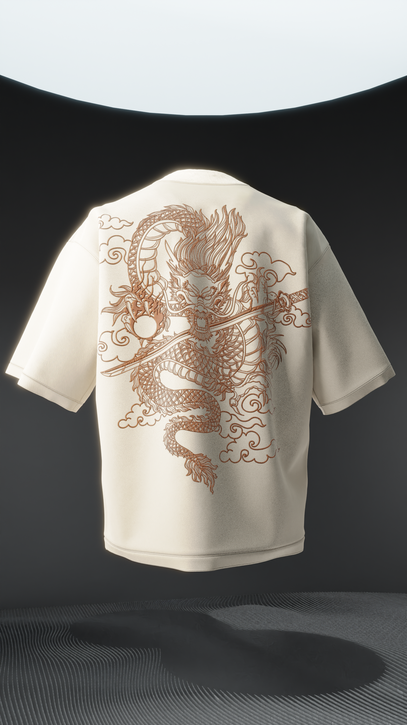 Japanese Dragon Oversized T Shirt – Liquid Threads